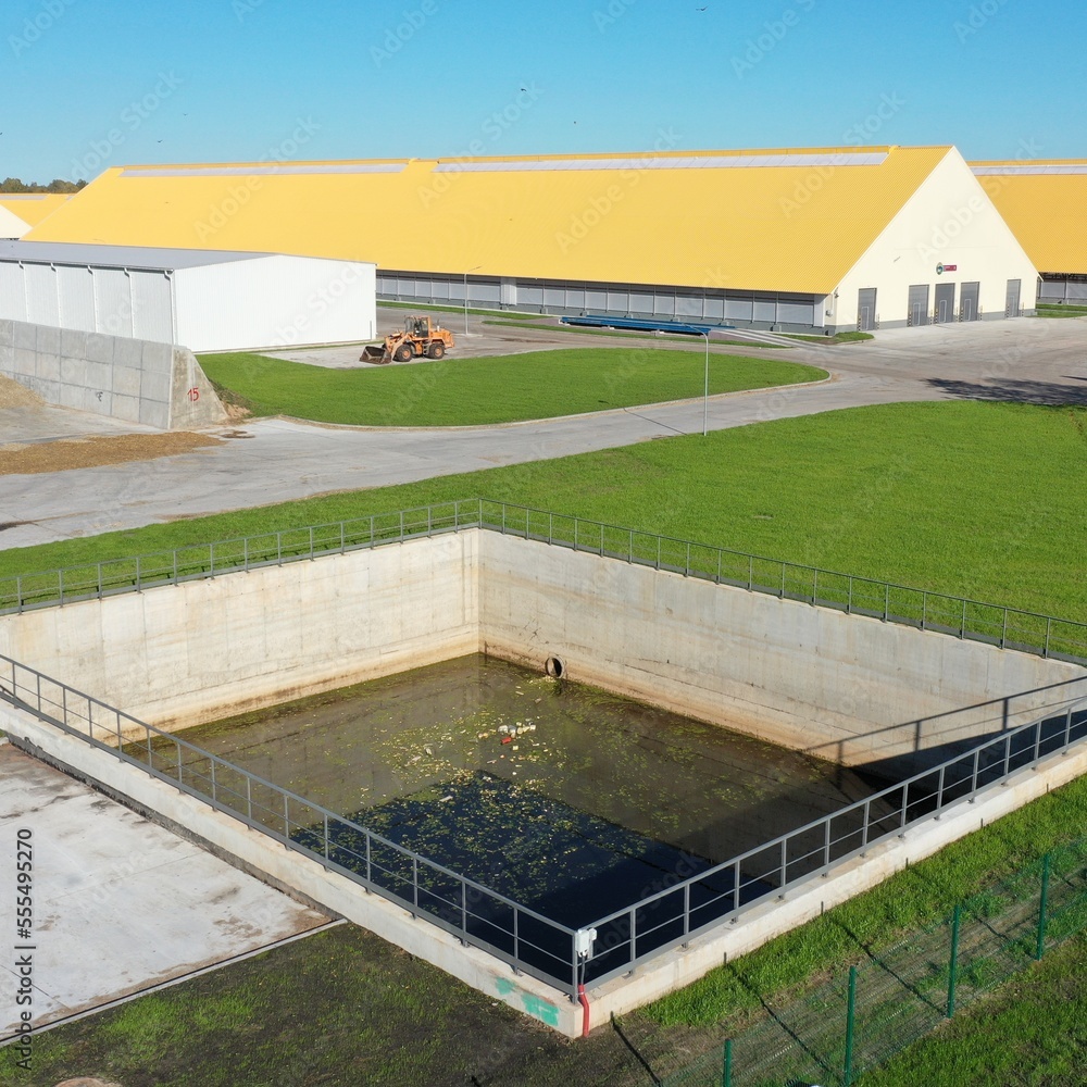 Sanitary pit for drainage of water, livestock feces, manure, dirt on an ...
