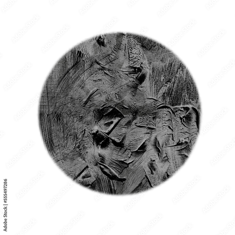 Flat black circle, shape with original texture, transparent background ...