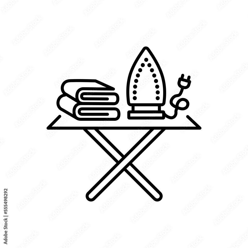 Clothes Ironing In Continuous Line Art Drawing Style Modern Electric
