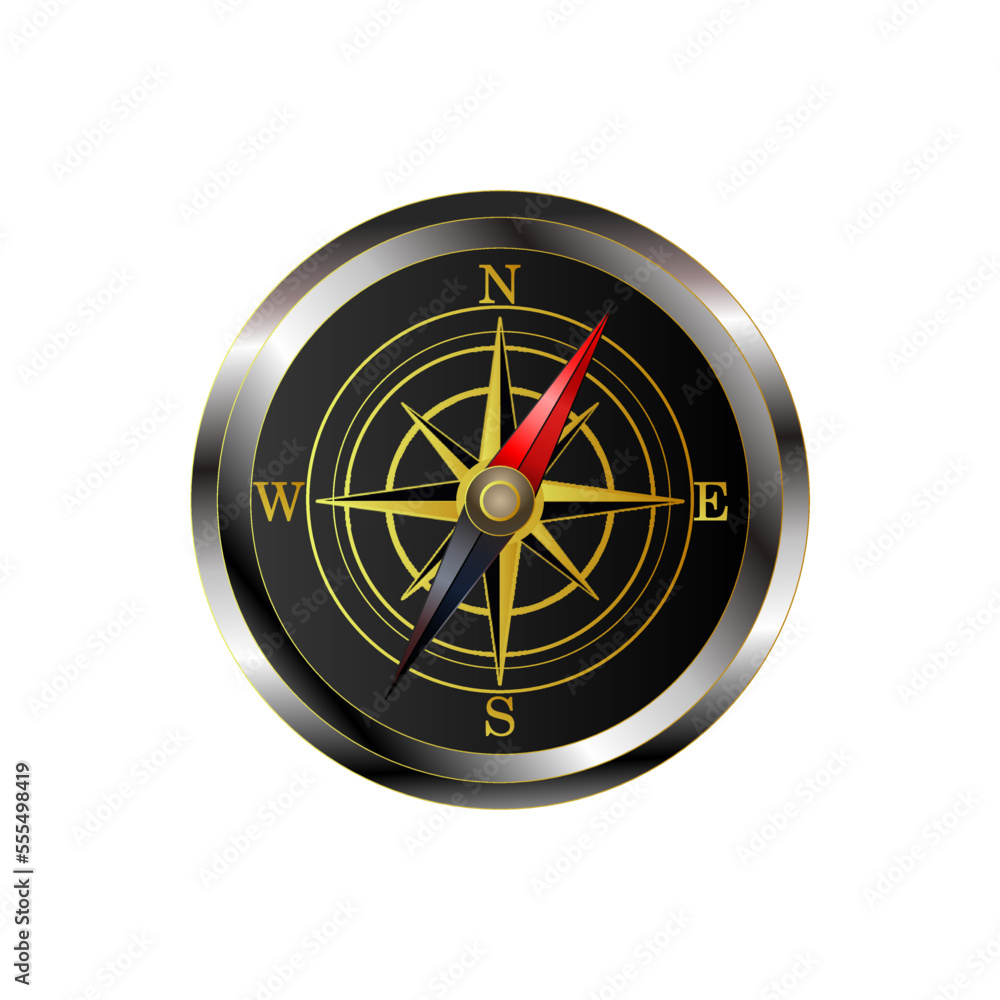 realistic compass - vector illustration Stock Vector | Adobe Stock