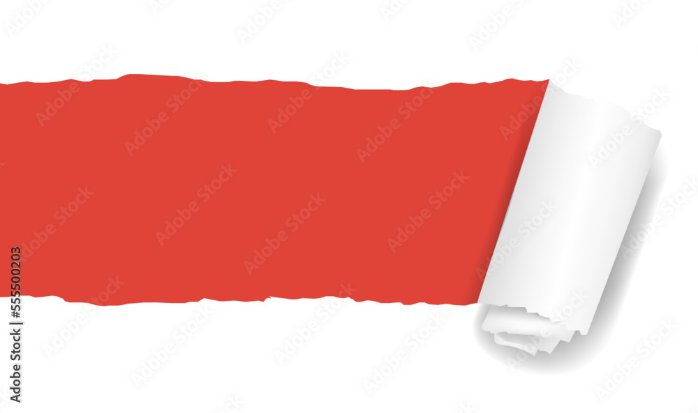 Red torn paper with White Background Stock Vector | Adobe Stock