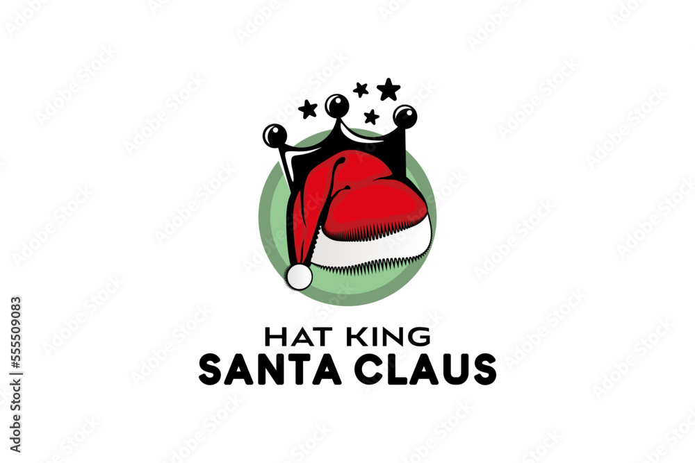 Christmas hat logo design, santa claus hat logo vector illustration ...
