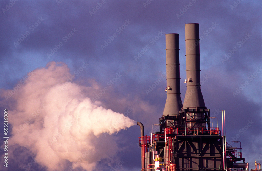 Air Pollution, Factory Chimney Emitting Fumes Stock Photo | Adobe Stock