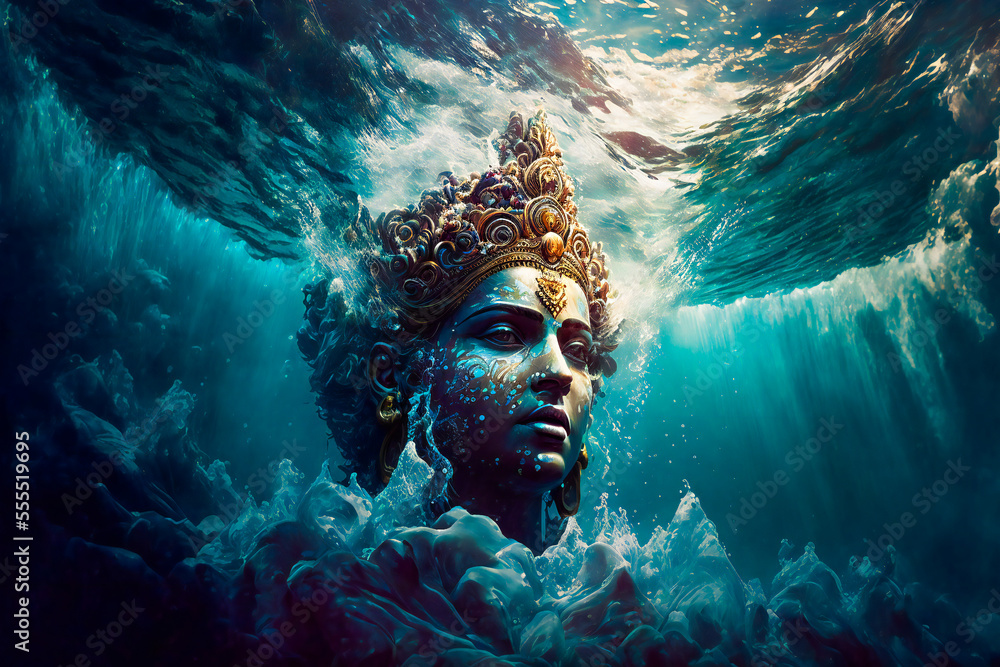 Lord Krishna Underwater. Happy Janmashtami holiday Indian festival ...