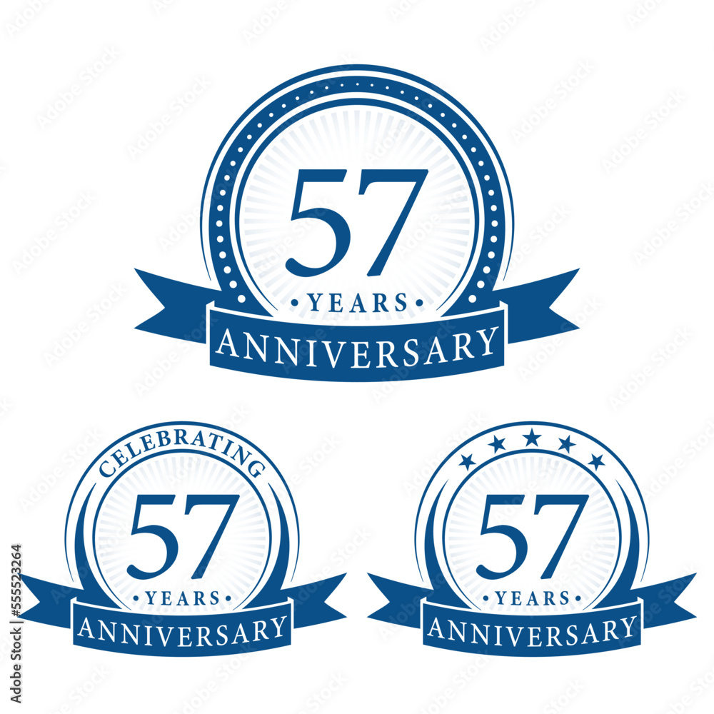 57 years anniversary logo collections. Set of 57th Anniversary design ...