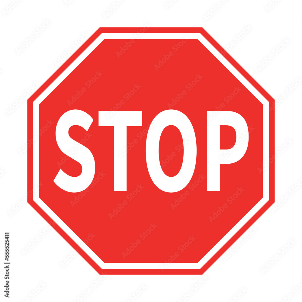 Red stop sign icon vector illustration for apps and webdesign. Stop ...