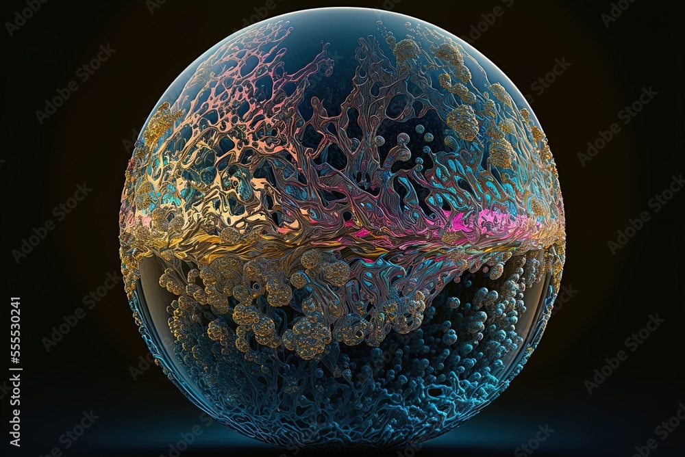 Abstract art image of a glass sphere with blurred edges, maybe ...