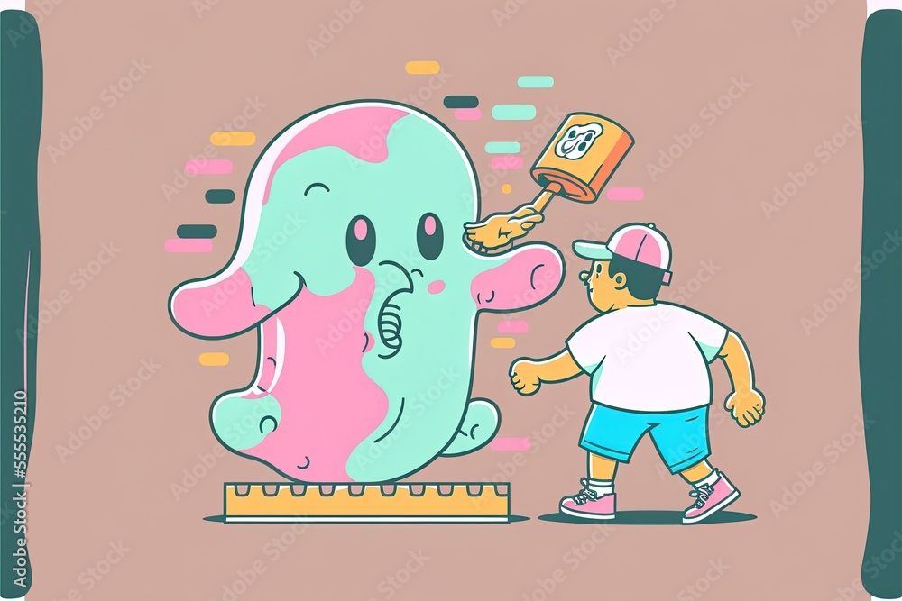 Ghost trainer minimal vector and pastel colors illustration made with ...