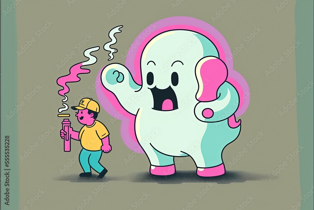 Ghost trainer minimal vector and pastel colors illustration made with ...
