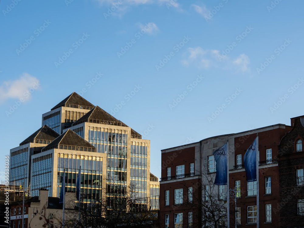 Dublin, Ireland - 20.12.2022: Modern and old architecture of Irish ...