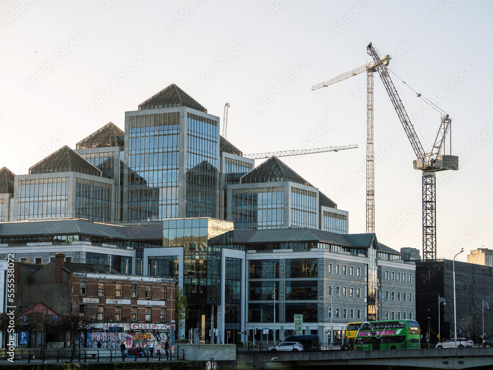 Dublin, Ireland - 20.12.2022: Modern architecture of city center. Tall ...