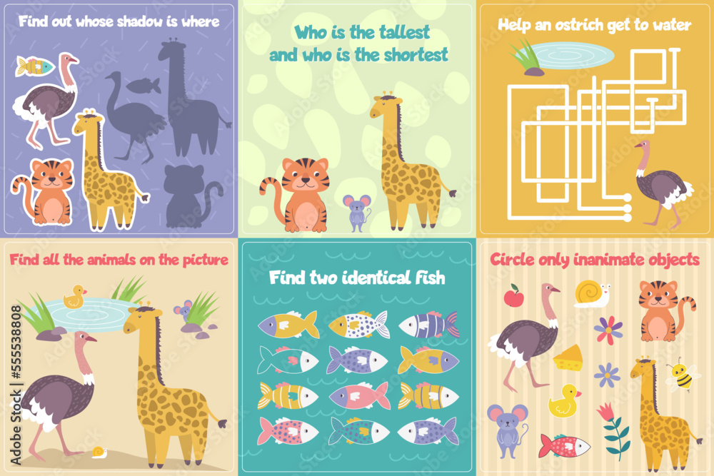 6 Original Tasks For Preschoolers Games For Kids Print And Play Find