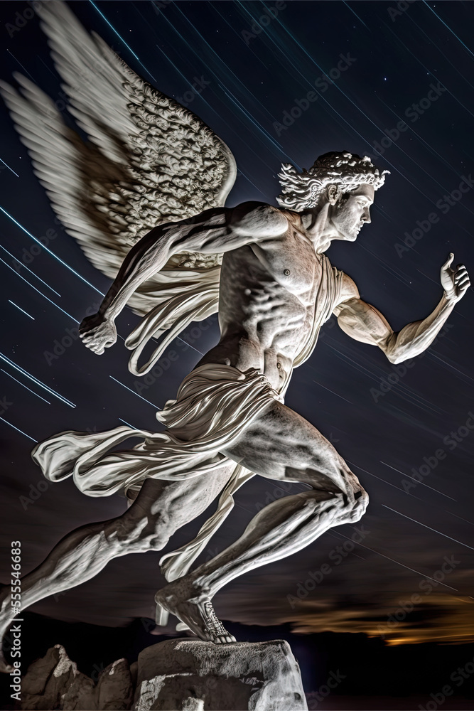 Hermes messenger of the gods speeding across the sky Long exposure shot ...