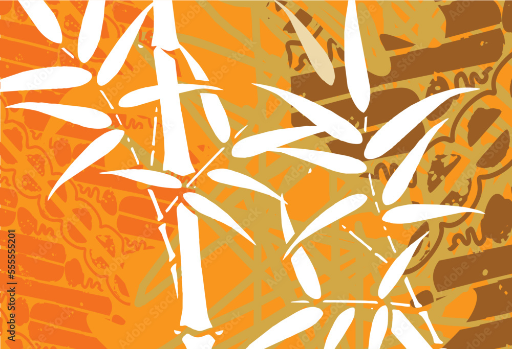 Motif desain daun bambu yang eksklusif dengan kombinasi corak motif ...