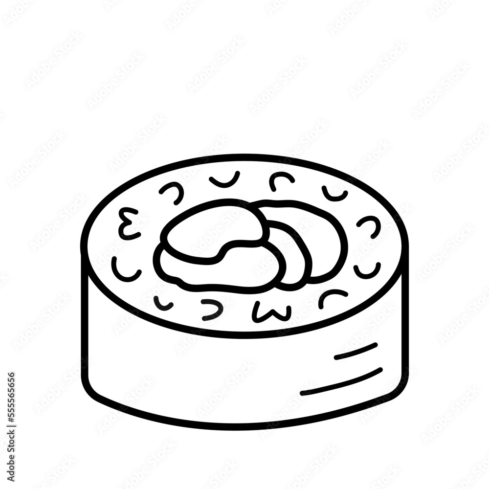 Gimbap or kimbap. Korean roll made from rice, vegetables and meat ...