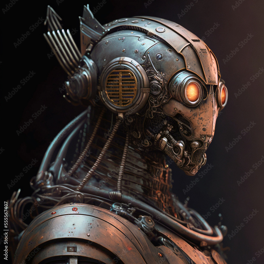 profile of a metaverse robot Generative AI Stock Illustration | Adobe Stock