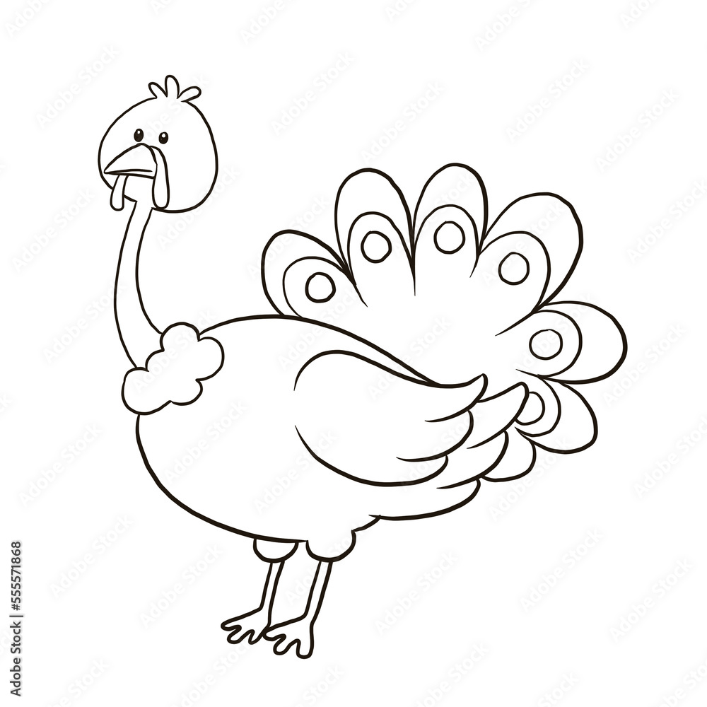 turkey cartoon doodle kawaii anime coloring page cute illustration ...