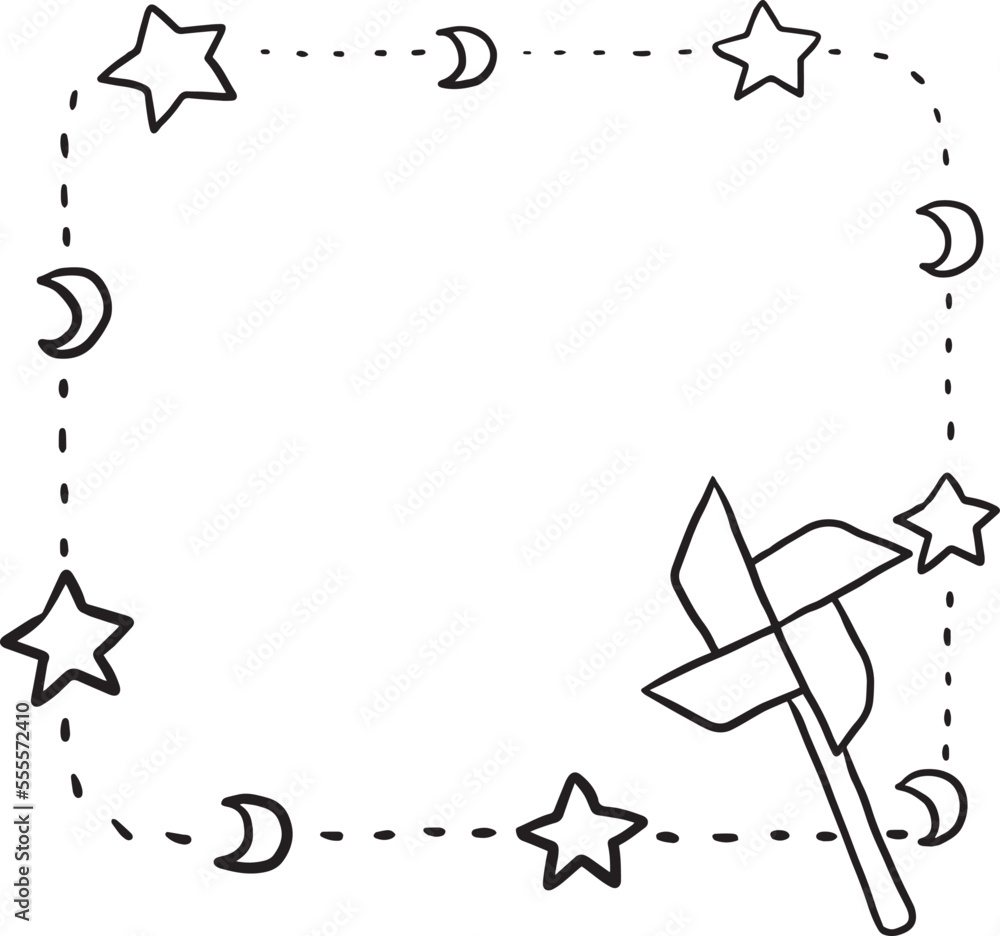 frame cartoon doodle kawaii anime coloring page cute illustration ...