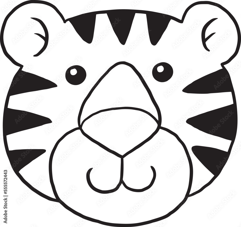 tiger cartoon doodle kawaii anime coloring page cute illustration ...