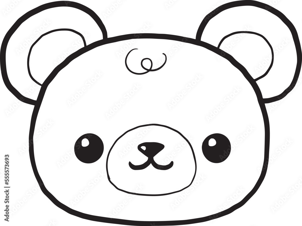 bear cartoon doodle kawaii anime coloring page cute illustration ...
