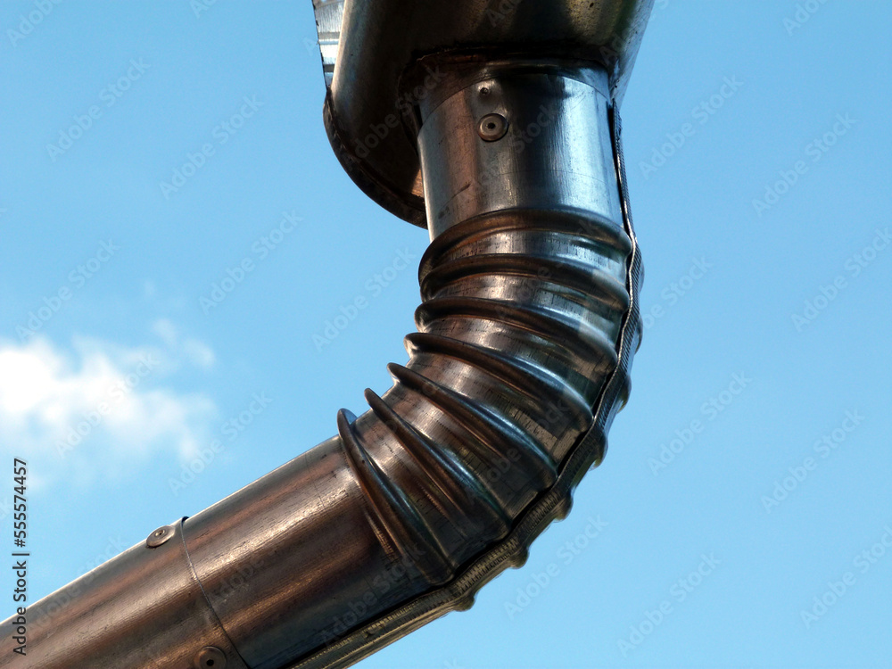 rust free zink eavestrogh gutter. rain water leader elbow and downspout ...