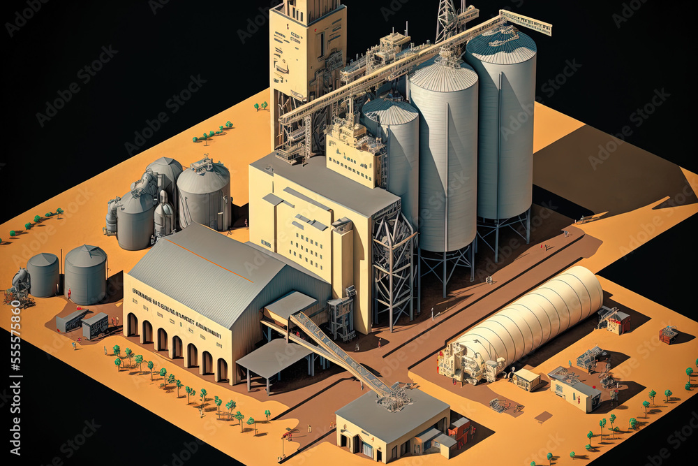 agroprocessing manufacturing facility including granary elevator, seeds ...