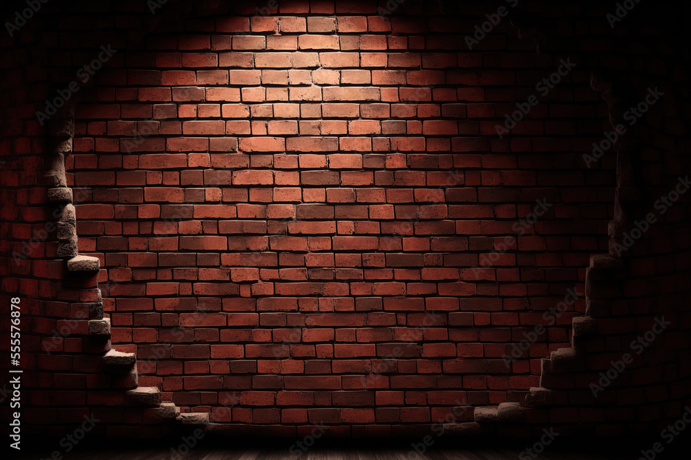 Red brick backdrop with red brick wall. Generative AI Stock ...