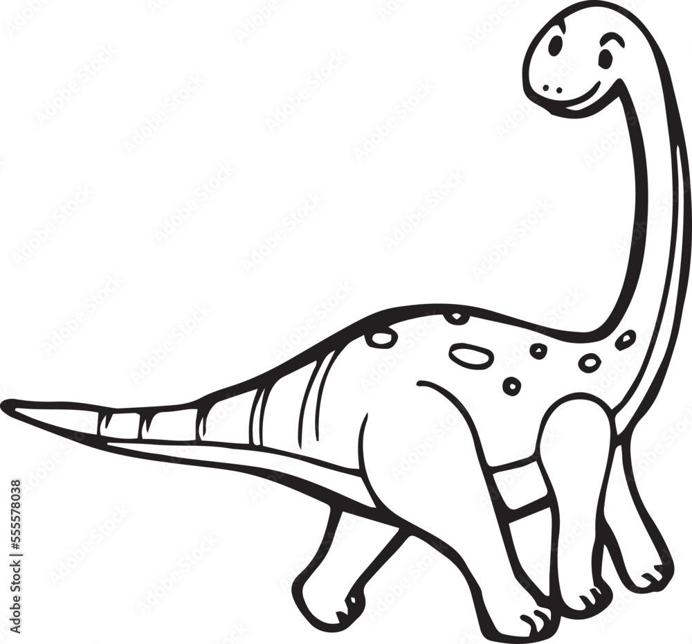dinosaur cartoon doodle kawaii anime coloring page cute illustration ...