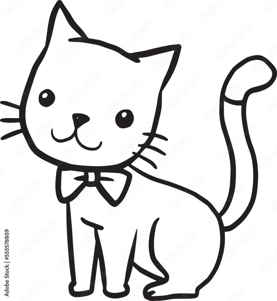 Cat animal drawing cartoons doodle kawaii anime coloring page cute ...