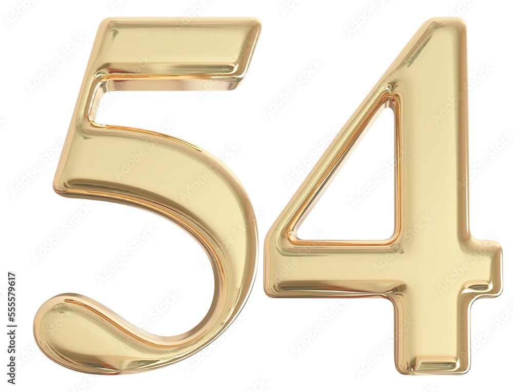3d gold number 54 with generative AI Stock Illustration | Adobe Stock