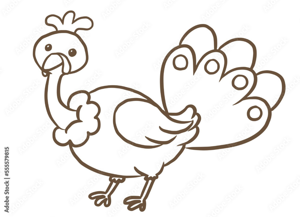 turkey cartoon doodle kawaii anime coloring page cute illustration ...