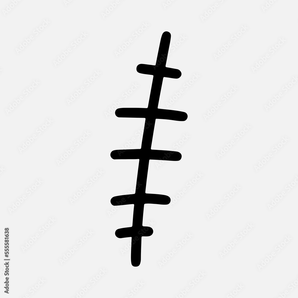 Vector realistic set of surgical sutures and scars, stitched wounds at ...