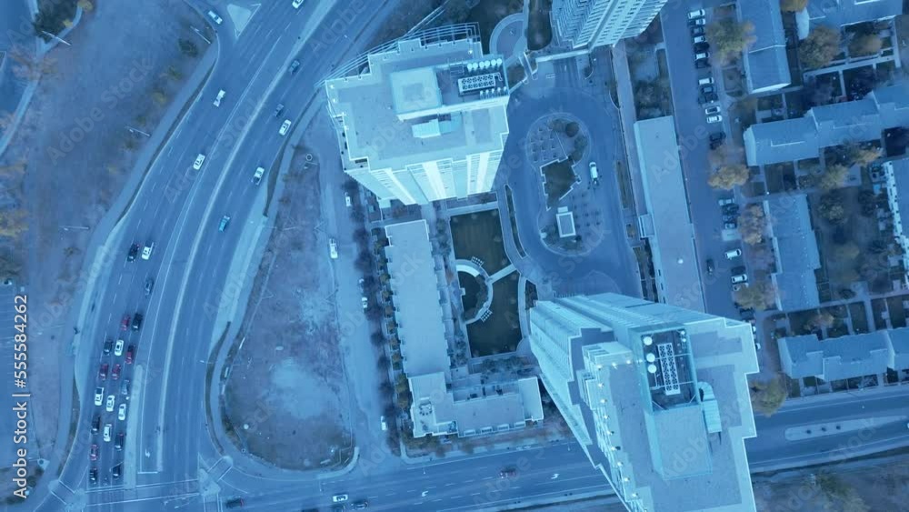 condo top birds eye view overlooking rooftop 3 residential building ...