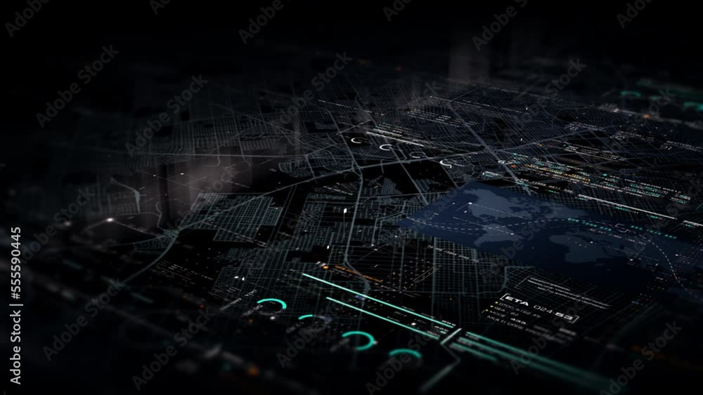 Futuristic abstract de-focus data matrix, meta, metaverse, telemetry ...