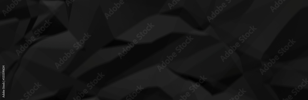 Black crumpled paper texture background. A crumpled sheet of dark gray ...