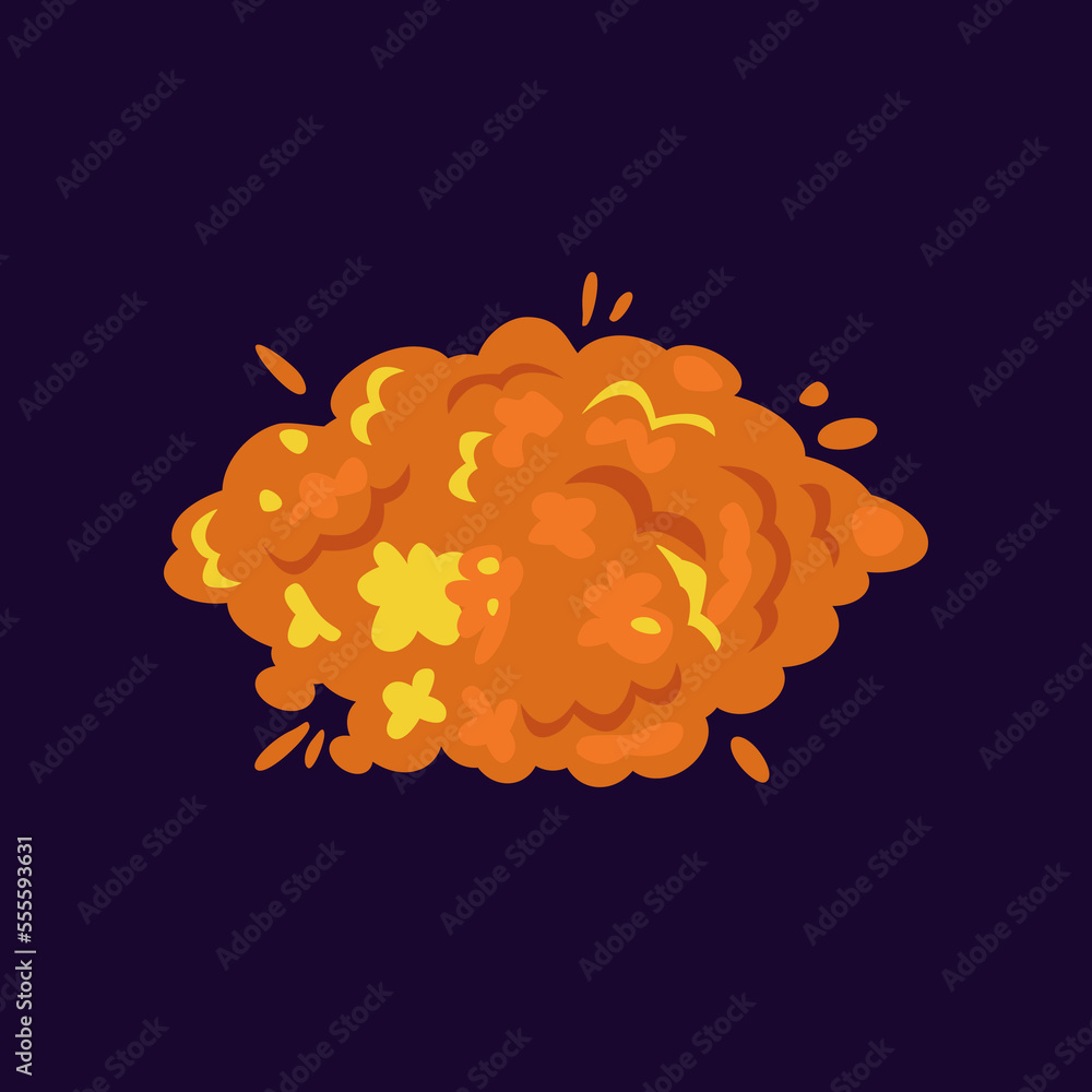 Fire cloud from explosion vector illustration. Cartoon drawing of smoke ...