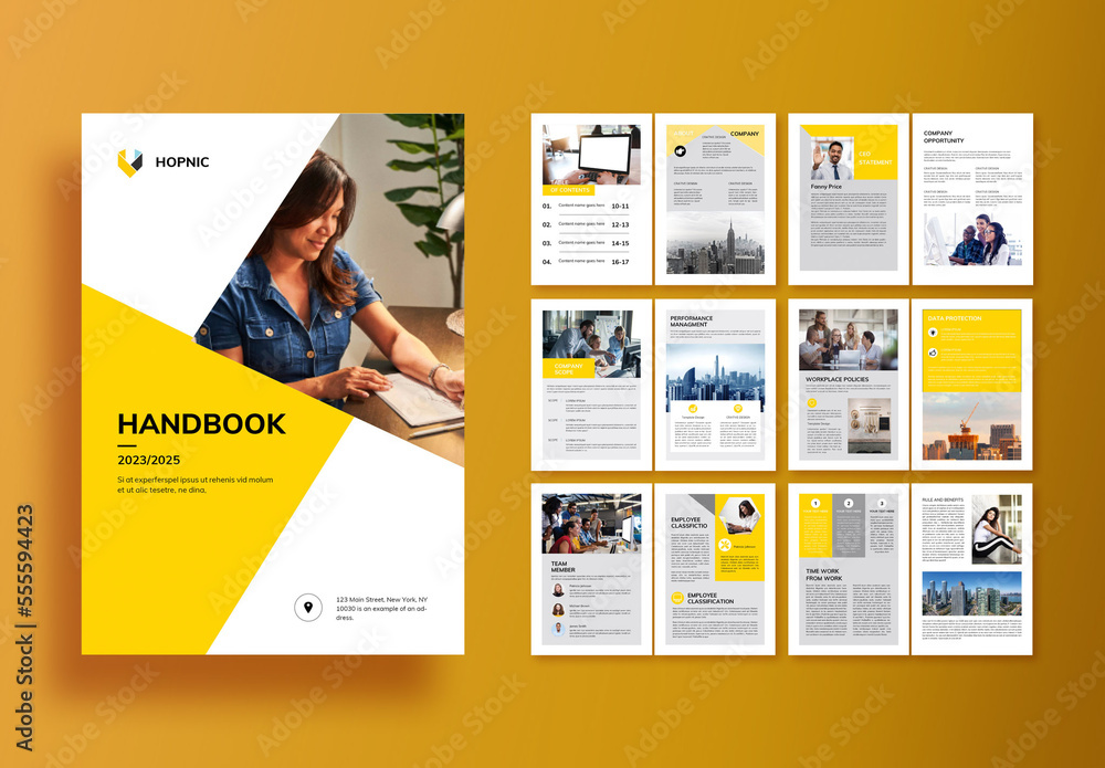 Hand Book Layout Stock Template | Adobe Stock