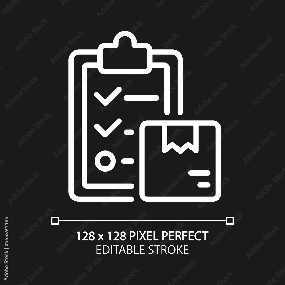 Delivery plan pixel perfect white linear icon for dark theme ...
