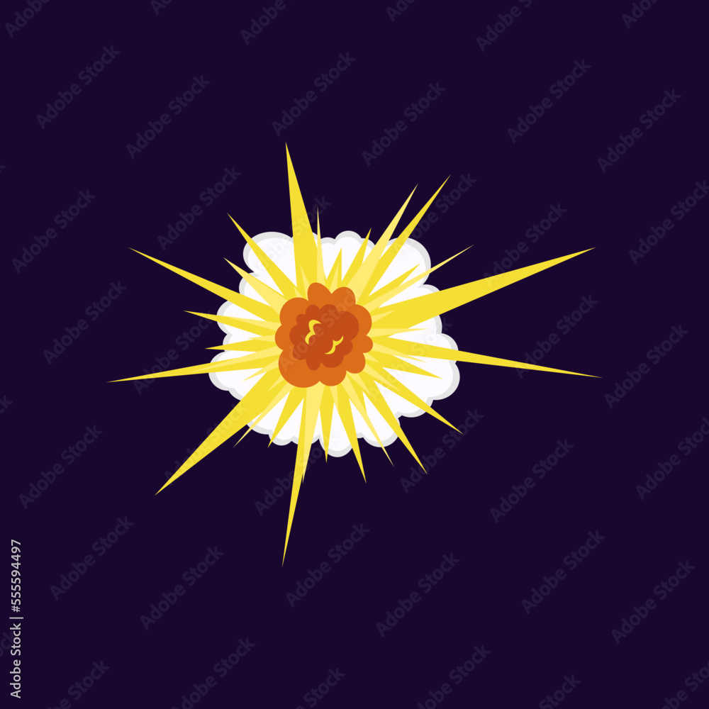 Fire cloud from explosion illustration. Cartoon drawing of smoke, boom ...