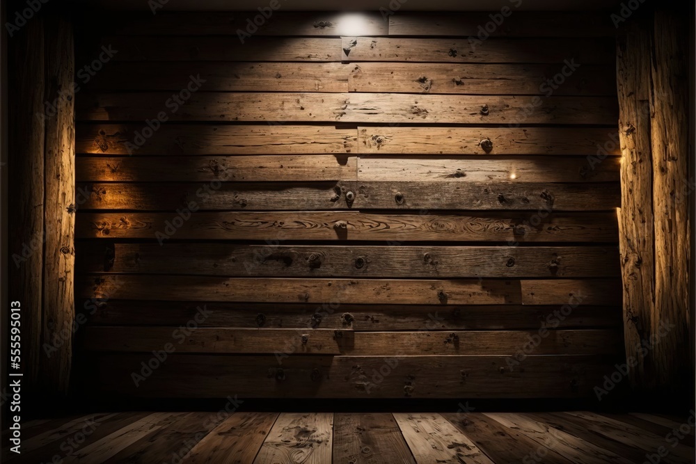 4K resolution or higher, rustic wood plank wall with a distressed ...