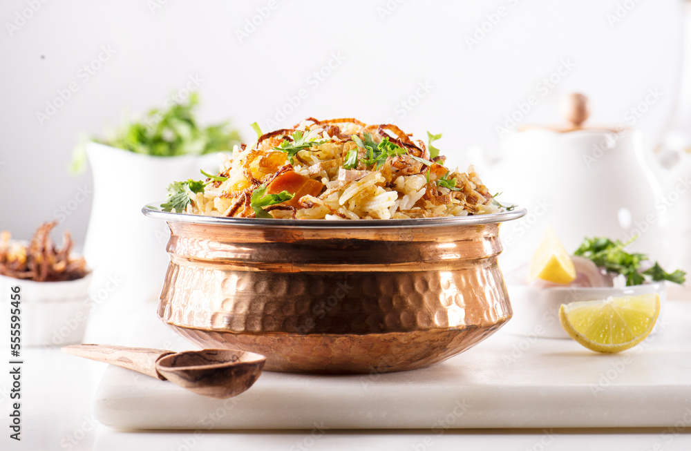 Vegetable biryani front view Stock Photo | Adobe Stock