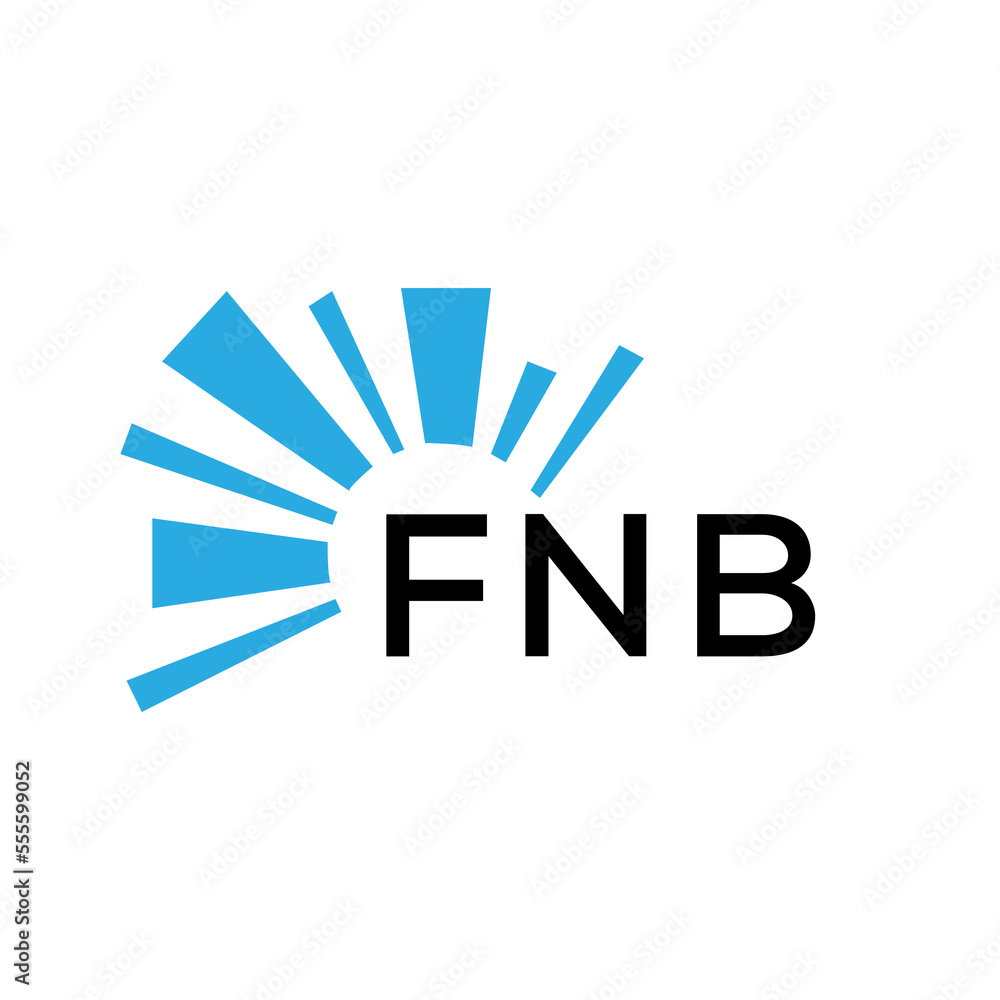 FNB letter logo. FNB blue image on white background and black letter ...