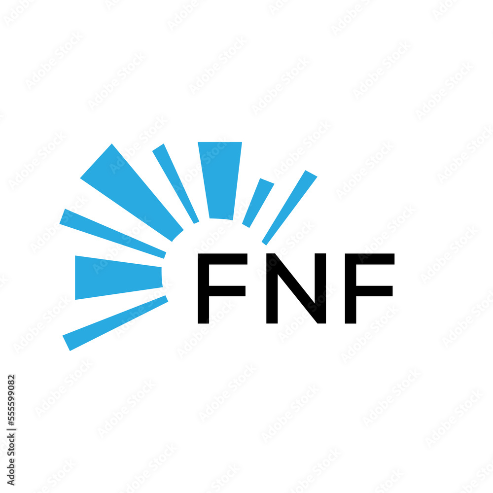 FNF letter logo. FNF blue image on white background and black letter ...