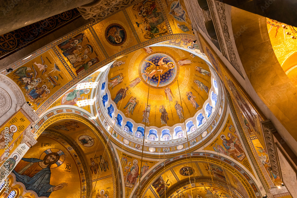 Belgrade, Serbia - December 20, 2022: Interior of Saint Sava temple ...