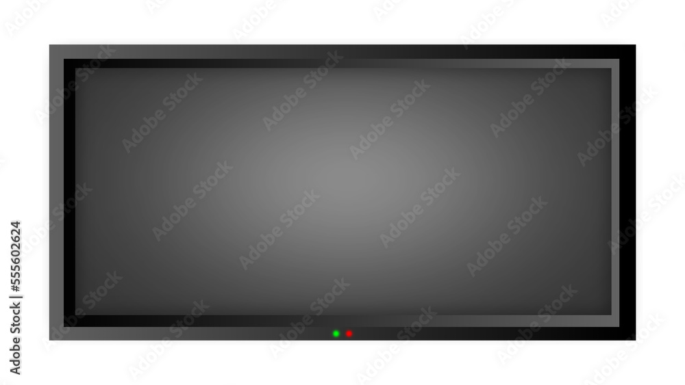 Realistic television screen 3d rendering illustration on transparent ...
