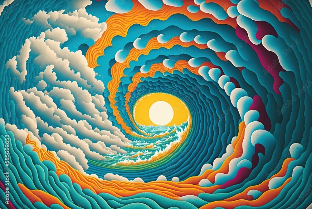 Turbulent golden hour clouds and impossibly big blue rolling ocean ...