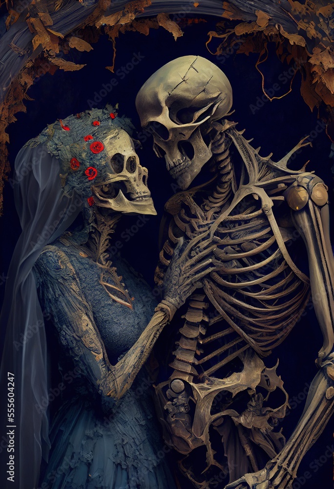 The dance of eternal love and death, abstract concept art - generative ...