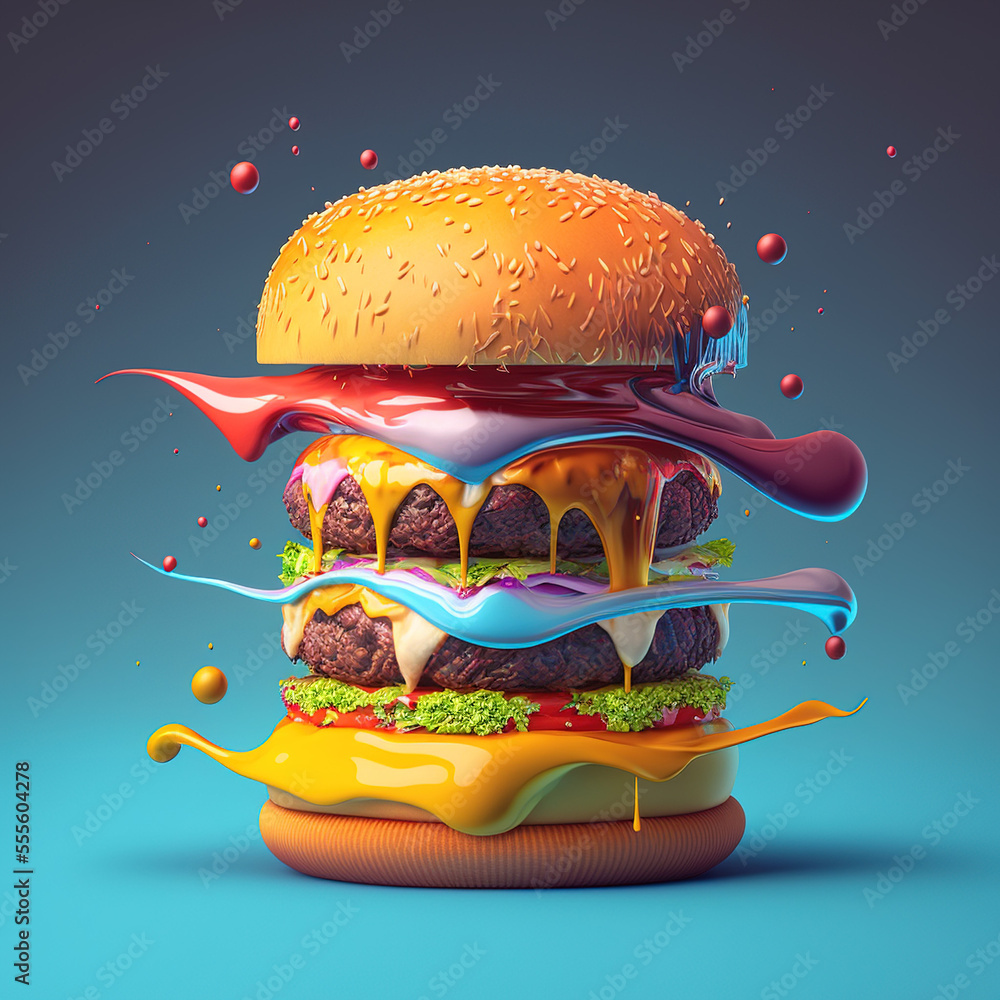 cartoon burger concept Stock Illustration | Adobe Stock