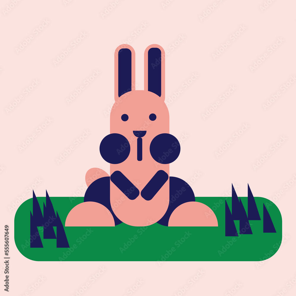 Cute rabbit illustration and vector image Stock Vector | Adobe Stock