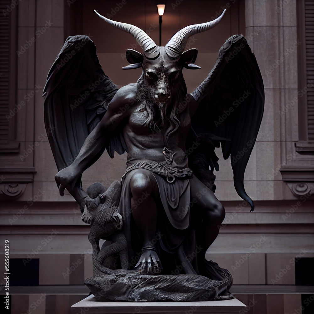 The baphomet, mystical figure illustration - generative ai Stock ...